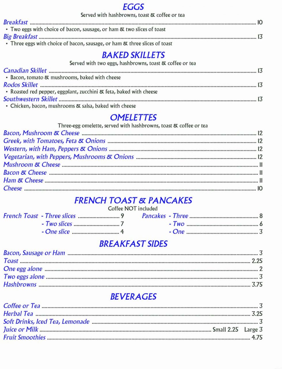 MENU | Taverna Rodos