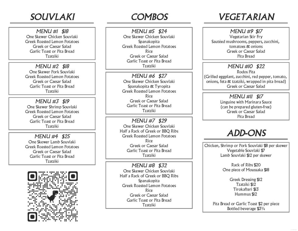 Catering Menu | Taverna Rodos